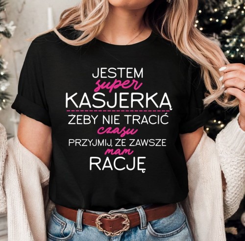 Koszulka dla kasjerki na prezent - jestem super kasjerką (id: 143818 ...